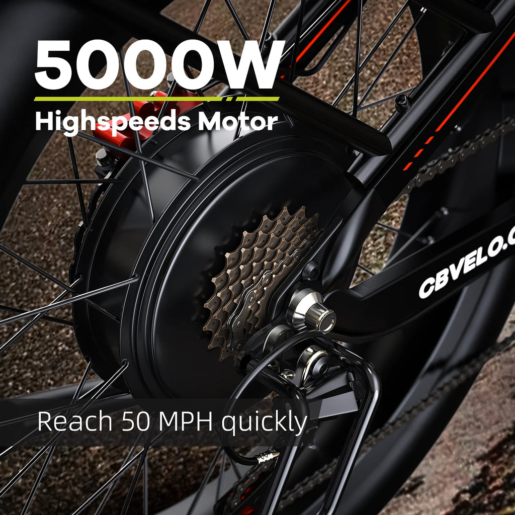 Cybervelo Strong Power Ebike, 5000W Motor Off Road Electric Bike, 100 ...